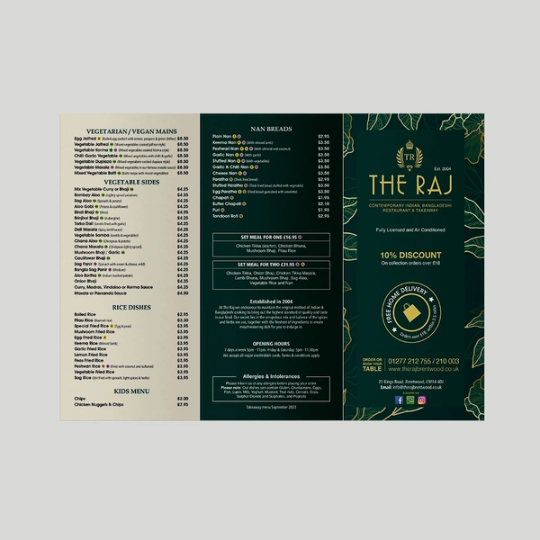 Takeaway Menu | Print Traders Ltd